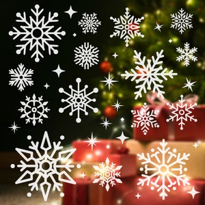 Christmas Window Decal, Snowflakes Decal, Christmas Decal, Holiday ...