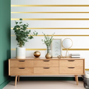 Modern Geometric Wall Decals | Gold Silver Line Stickers | Peel and ...