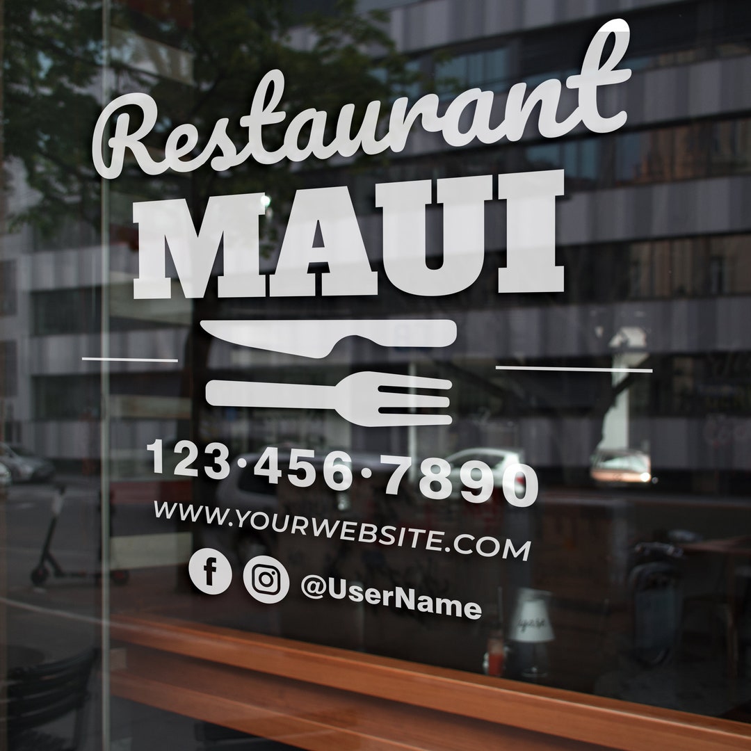 Custom Restaurant Window Decal, Custom Window Decal, Diner Bistro Name ...
