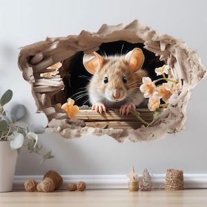 Supperb Mouse Hole Decal, Mouse Wall Sticker, Whimsical Mouse Hole ...