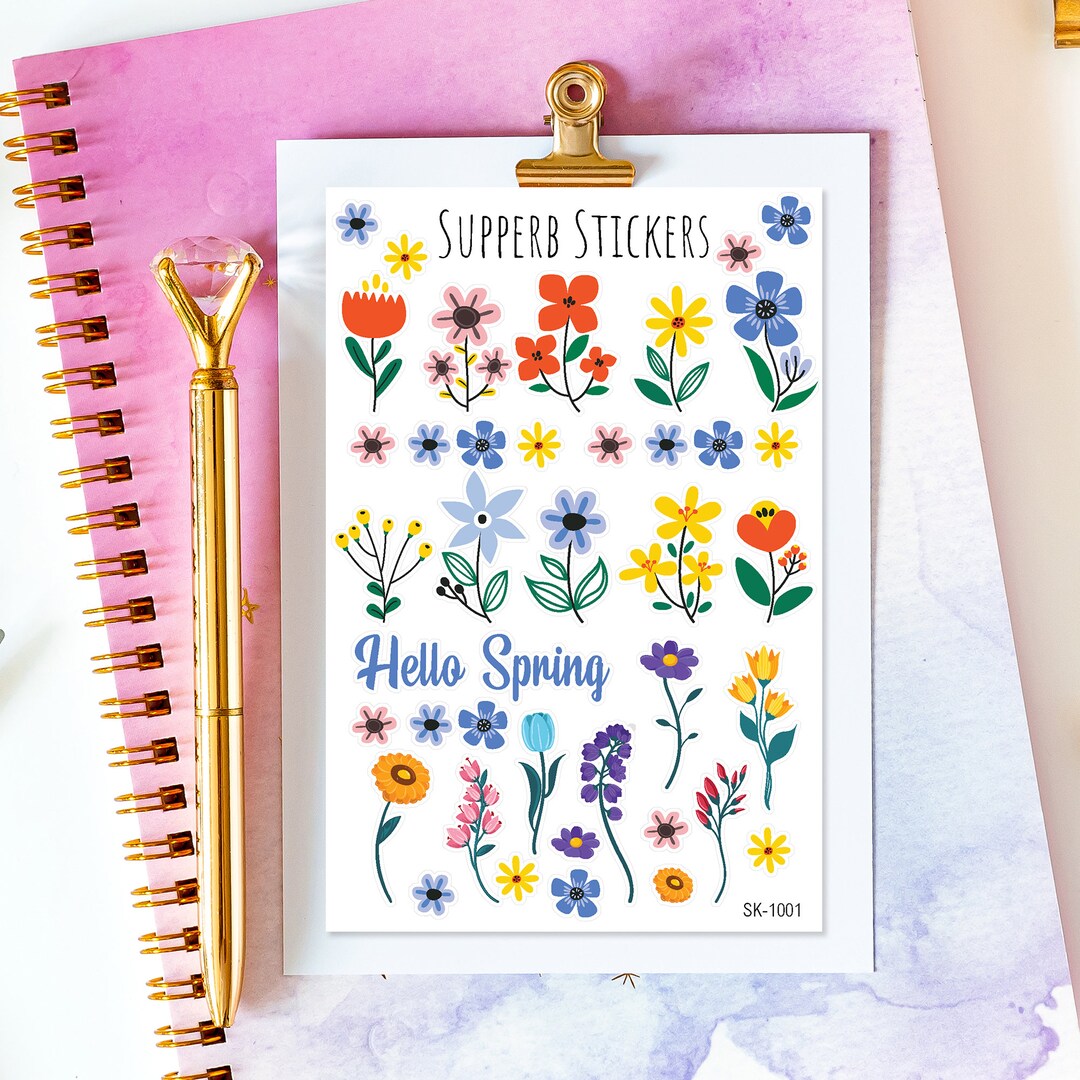 Scrapbook Stickers Bullet Journal Stickers Planner Stickers - Spring ...
