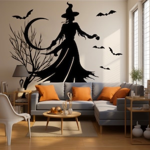 Halloween Wicked Witch Silhouette Window Decal - Halloween Witch ...
