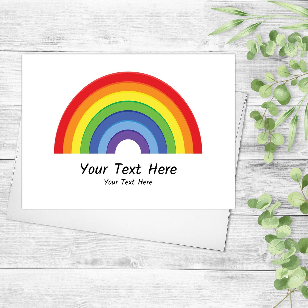 Custom Rainbow Card All Occasion Cards Rainbow Cards Happy Fun Card ...