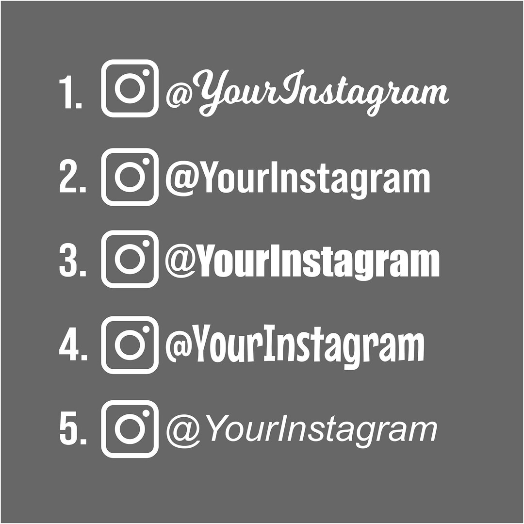 Custom Instagram Handle Car Window Vinyl Decal - Personalized Social ...