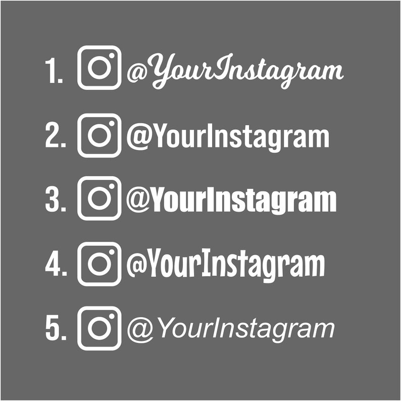 Custom Instagram Handle Car Window Vinyl Decal - Personalized Social ...