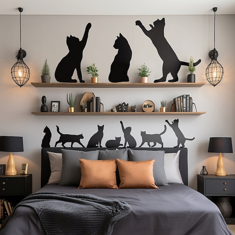 Cat Wall Decals - Etsy