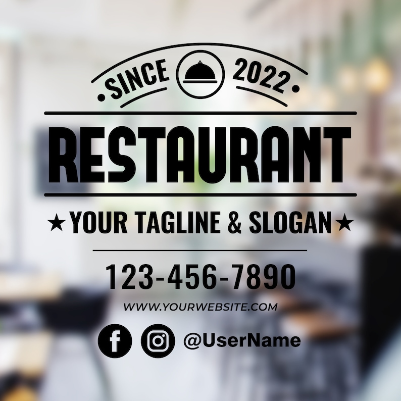 Custom Restaurant Window Decal Custom Window Decal Diner - Etsy