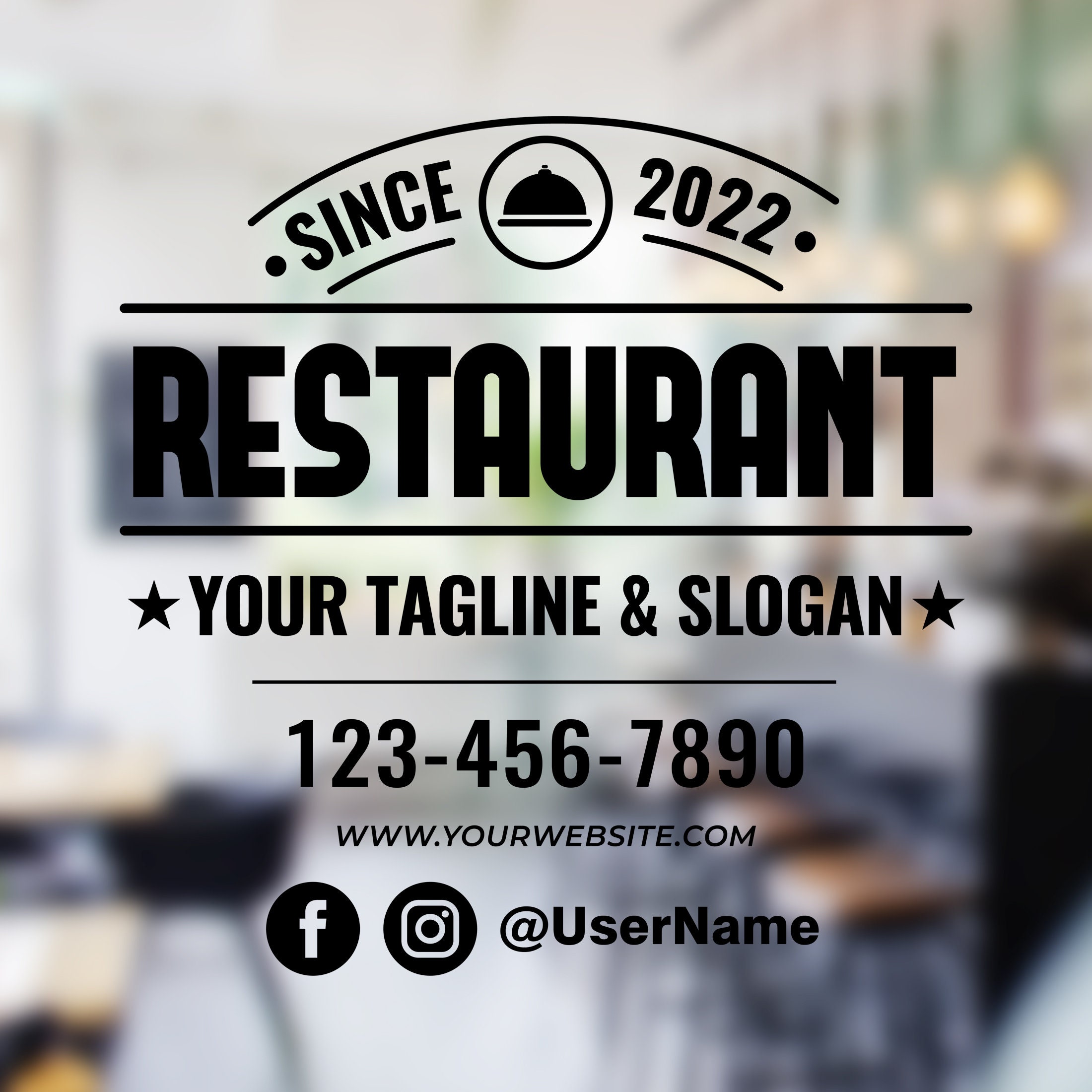 Custom Restaurant Window Decal, Custom Window Decal, Diner Bistro Name ...