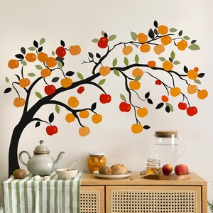 Personalized Apple Tree Wall Decal, Custom Trunk, Leaf, Apple Colors ...