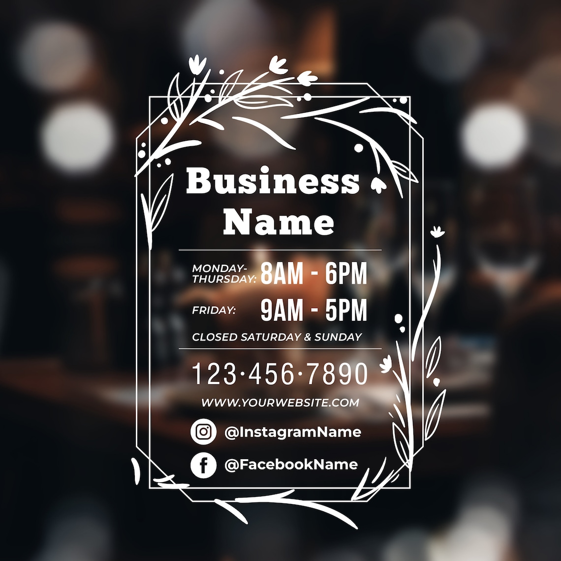 Custom Business Hours Decal Hours of Operation Decal Store - Etsy