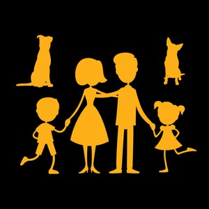 Figure Decals Family Vinyl Sticker - Family of 6 on Board, Family Car ...