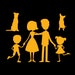 Figure Decals Family Vinyl Sticker - Family of 6 on Board, Family Car ...