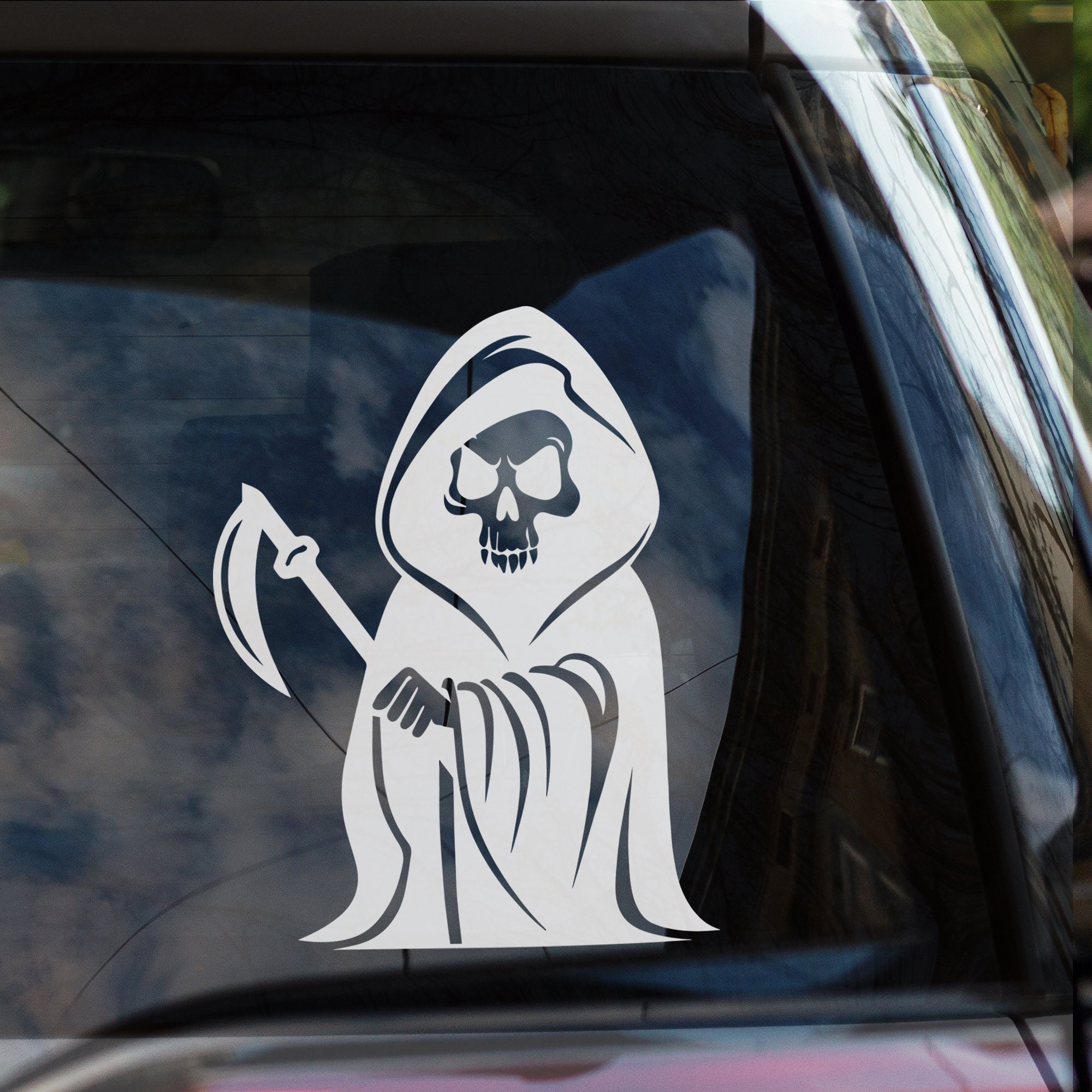 Grim Reaper Decal Halloween Grim Reaper Car Sticker - Etsy