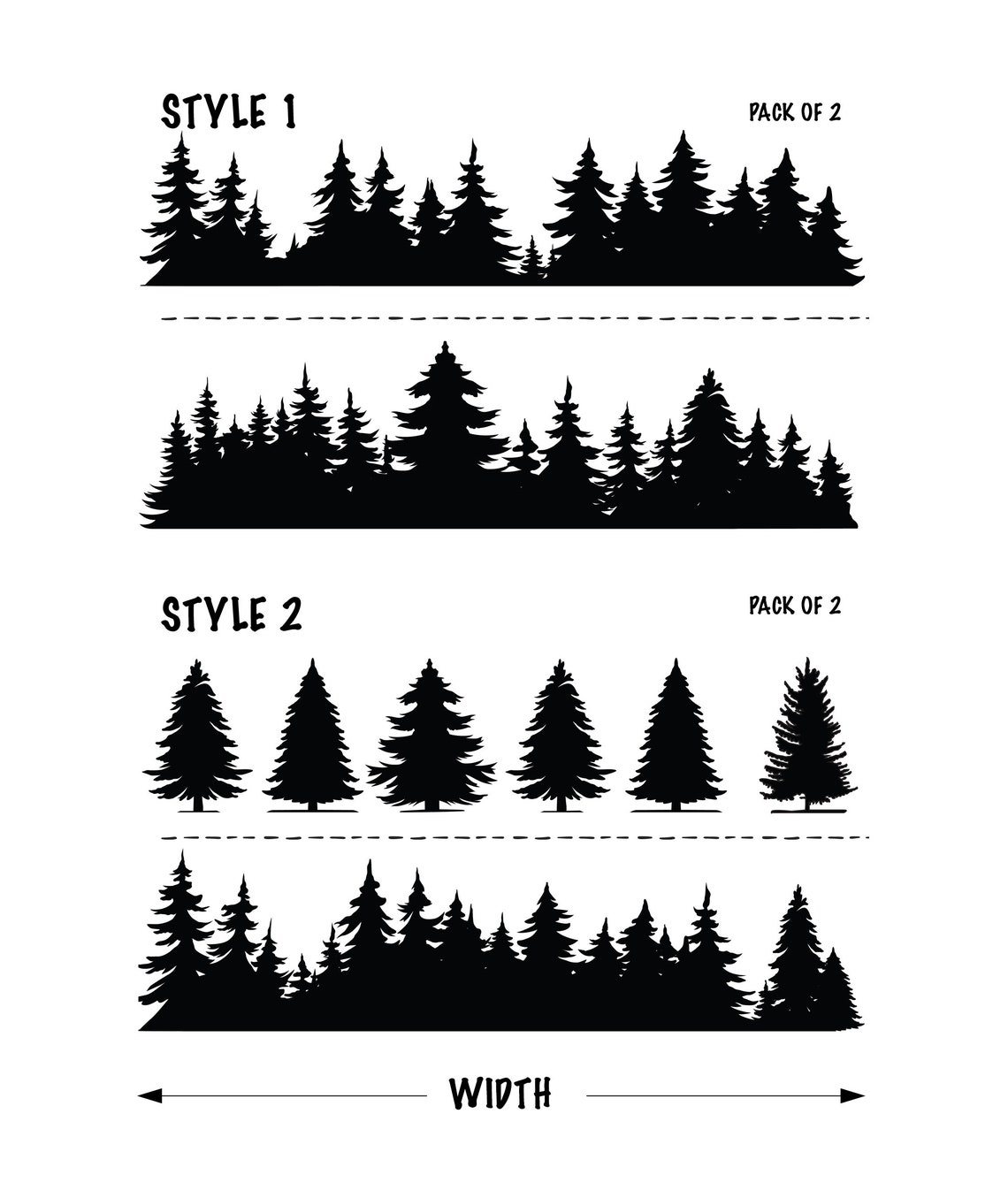 2-pack Pine Trees Vinyl Decal Wall Decal Sticker Mountain and - Etsy