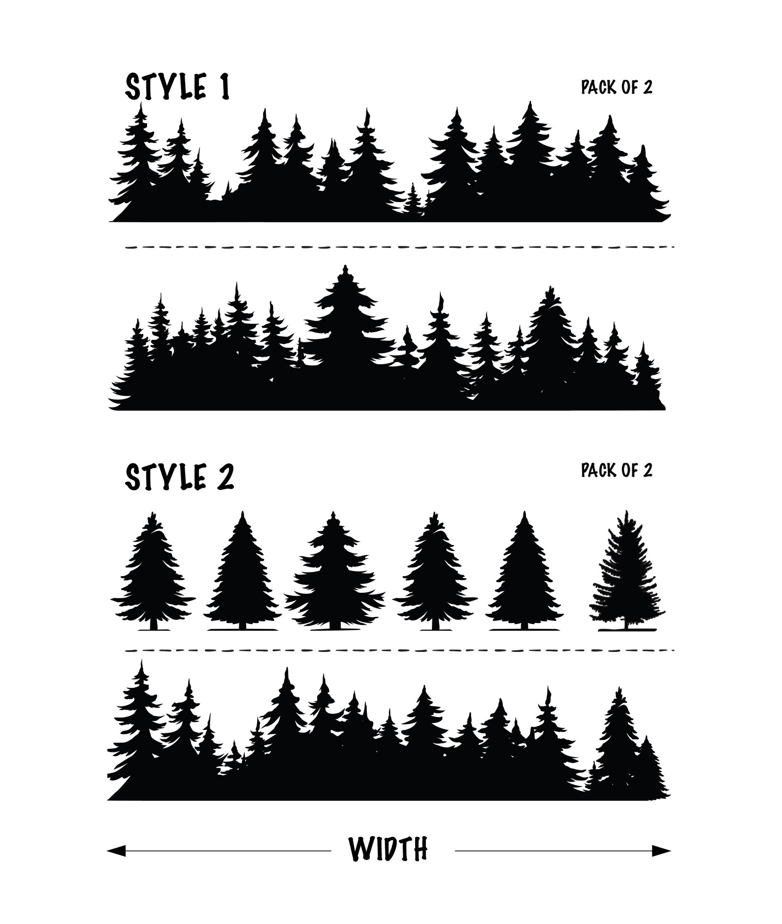2-pack Pine Trees Vinyl Decal Wall Decal Sticker Mountain and - Etsy
