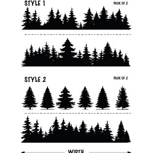 2-pack Pine Trees Vinyl Decal Wall Decal Sticker Mountain and Trees ...