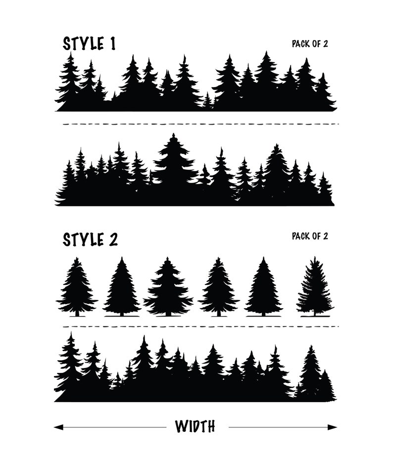 2-pack Pine Trees Vinyl Decal Wall Decal Sticker Mountain and - Etsy