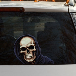 Grim Reaper Decal, Skeleton Peeker Car Sticker, Halloween Stickers Car ...