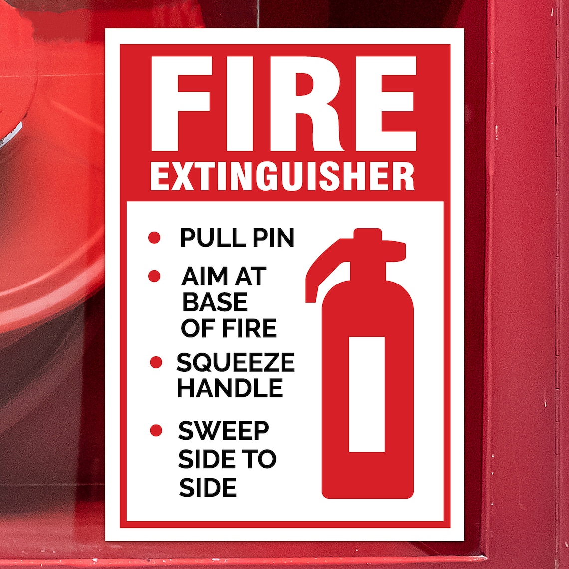 Fire Extinguisher Sign Vinyl Decal Window Wall Sticker Store | Etsy