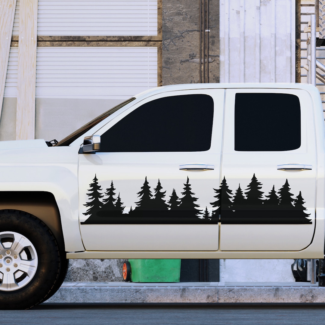 2-pack Pine Trees Vinyl Decal Wall Decal Sticker Mountain and Trees ...