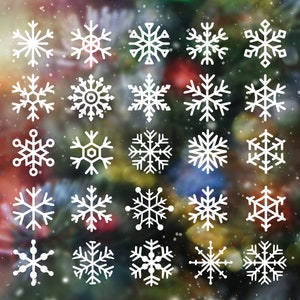 Snowflakes Window Decal, Snowflakes Decal, Christmas Decal, Holiday ...