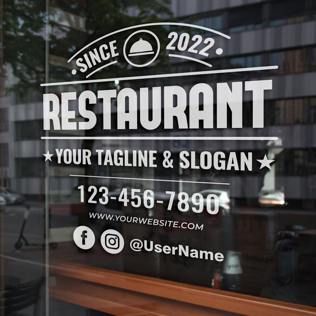 Custom Restaurant Window Decal, Custom Window Decal, Diner Bistro Name ...