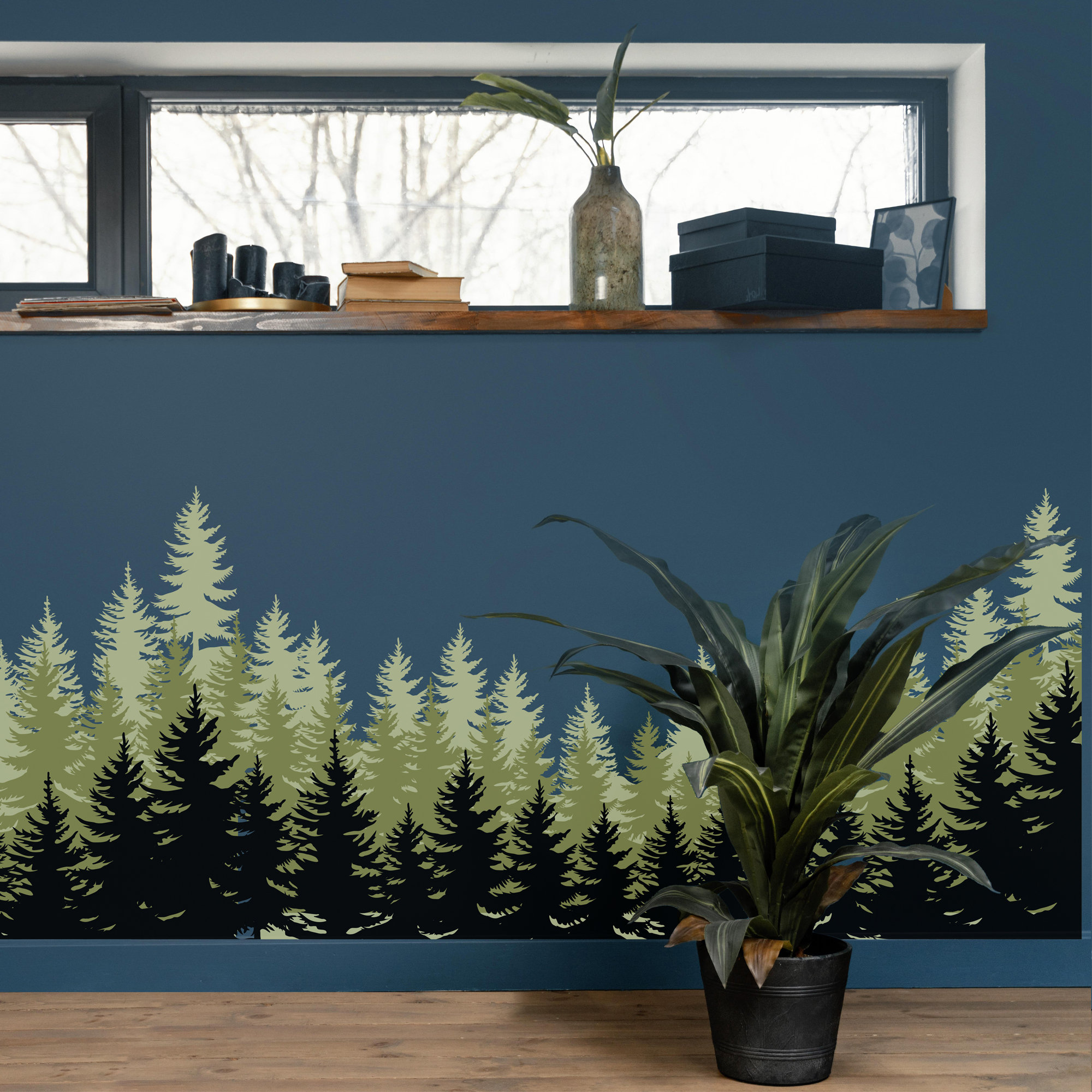 Forest Pine Tree Wall Decal Pine Tree Forest - Etsy