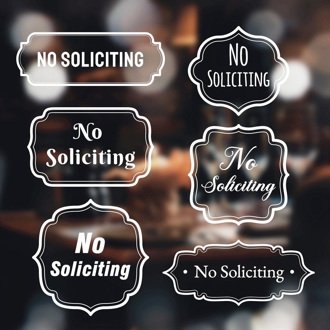 Waterproof No Soliciting Vinyl Decal - Durable Outdoor Sign Sticker ...