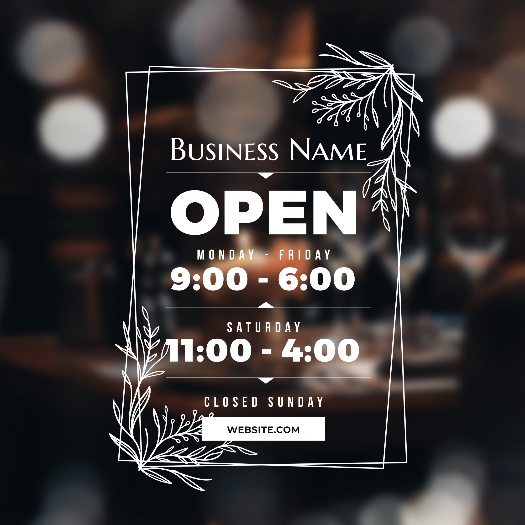 Custom Business Hours Decal Hours of Operation Decal Store - Etsy