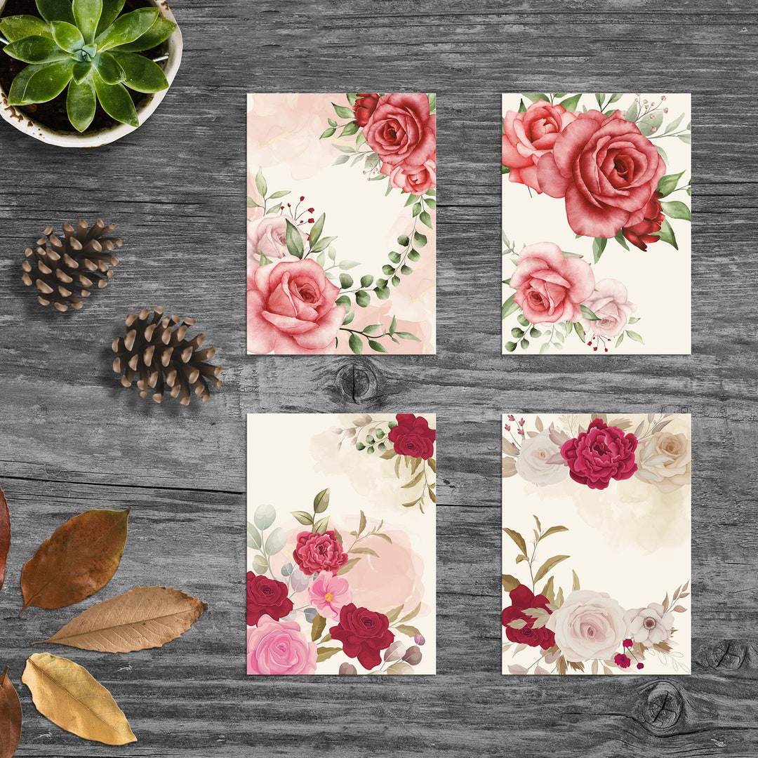Supperb Floral Greeting Card Set - Floral Roses Variety Pack Any ...