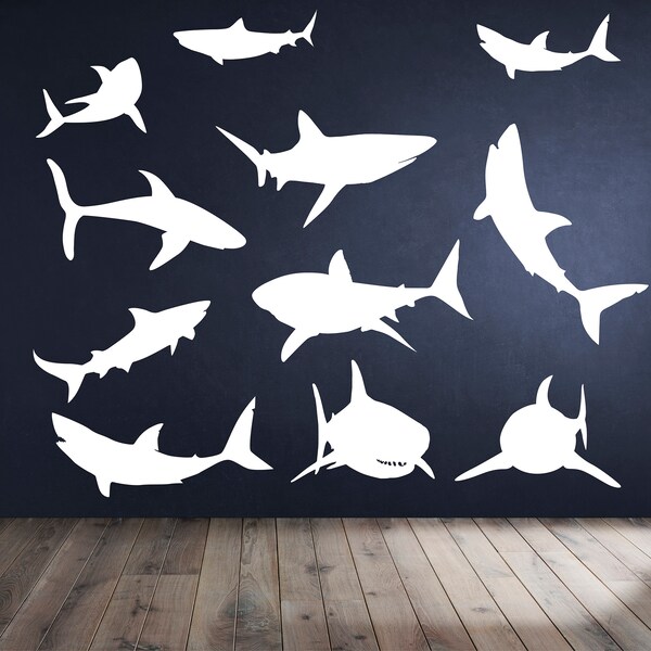 Shark Wall Decals - Etsy