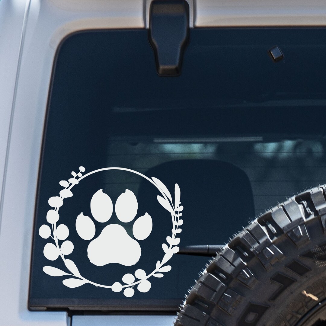 2-pack Paw Decals Vinyl Sticker for Car Trucks Vehicle Decal Dog Paws ...