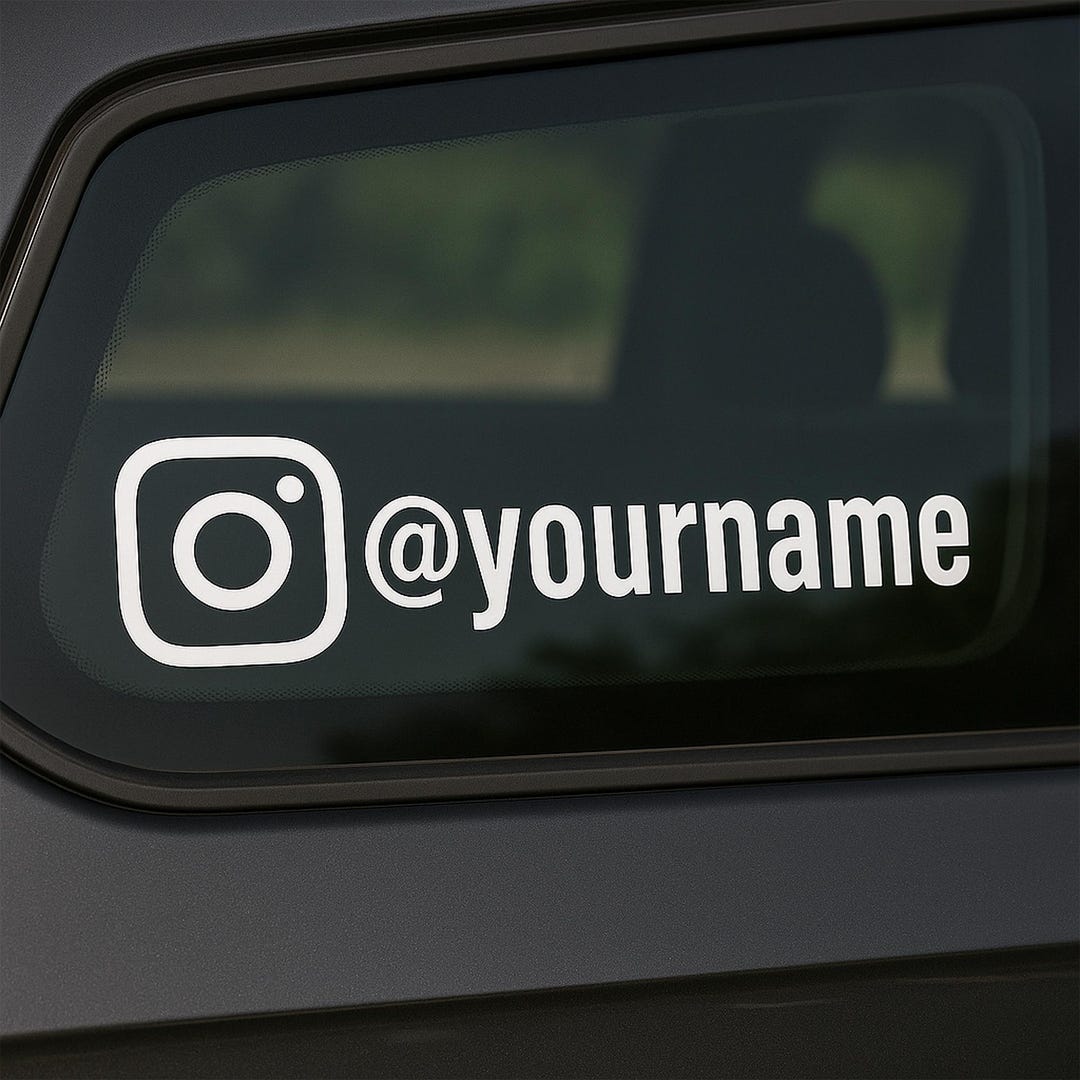 Custom Instagram Handle Car Window Decal – Personalized Social Media ...