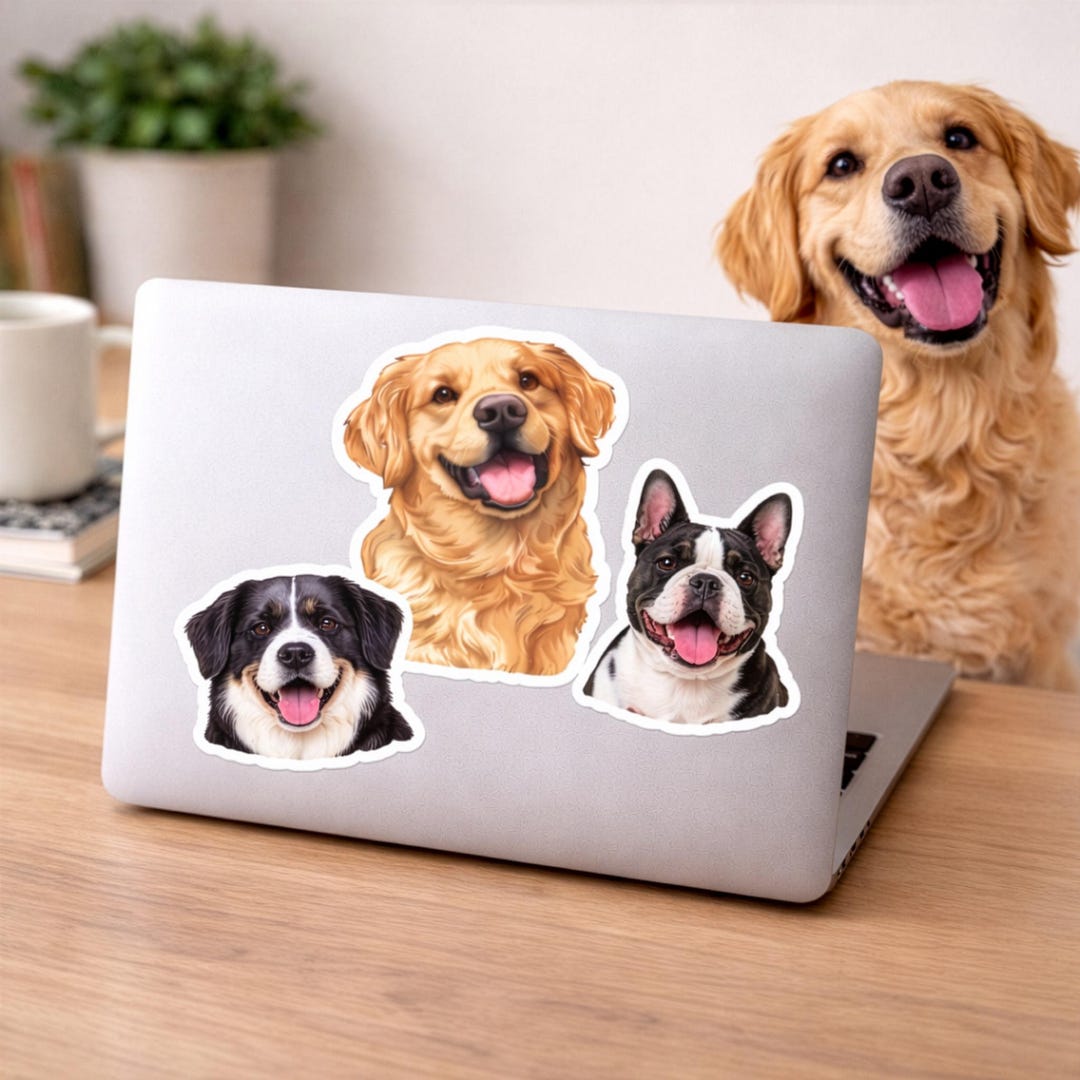 Personalized Dog Stickers – Hand Drawn From Your Photo Custom Pet ...
