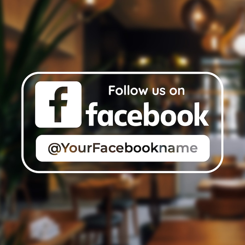 Follow Us on Facebook Decal Social Media Handle Decal - Etsy