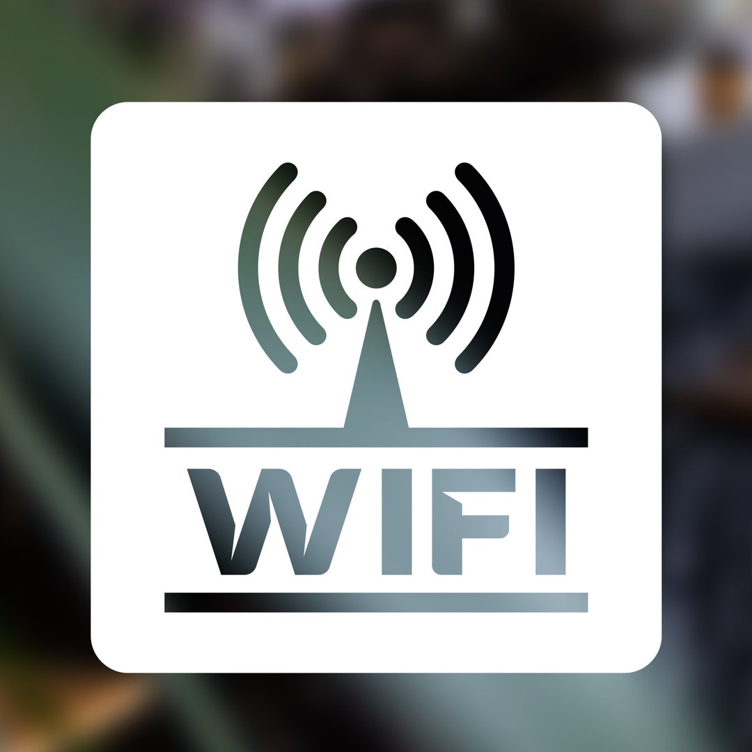 Free Wi-fi Decal Hot Spot Sticker Window Wall White Decal WIFI Signs ...