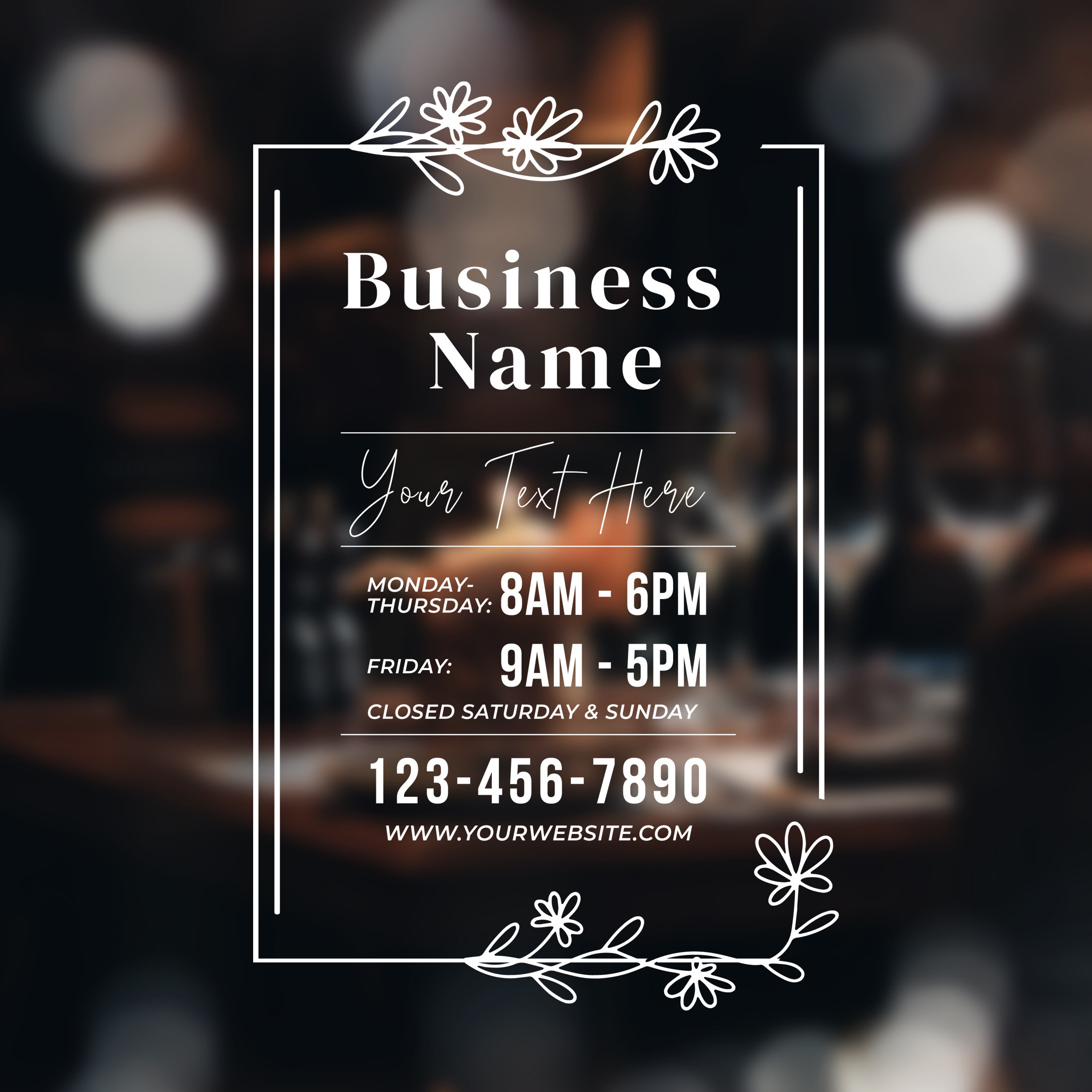 Custom Business Hours Decal Hours of Operation Decal Store - Etsy