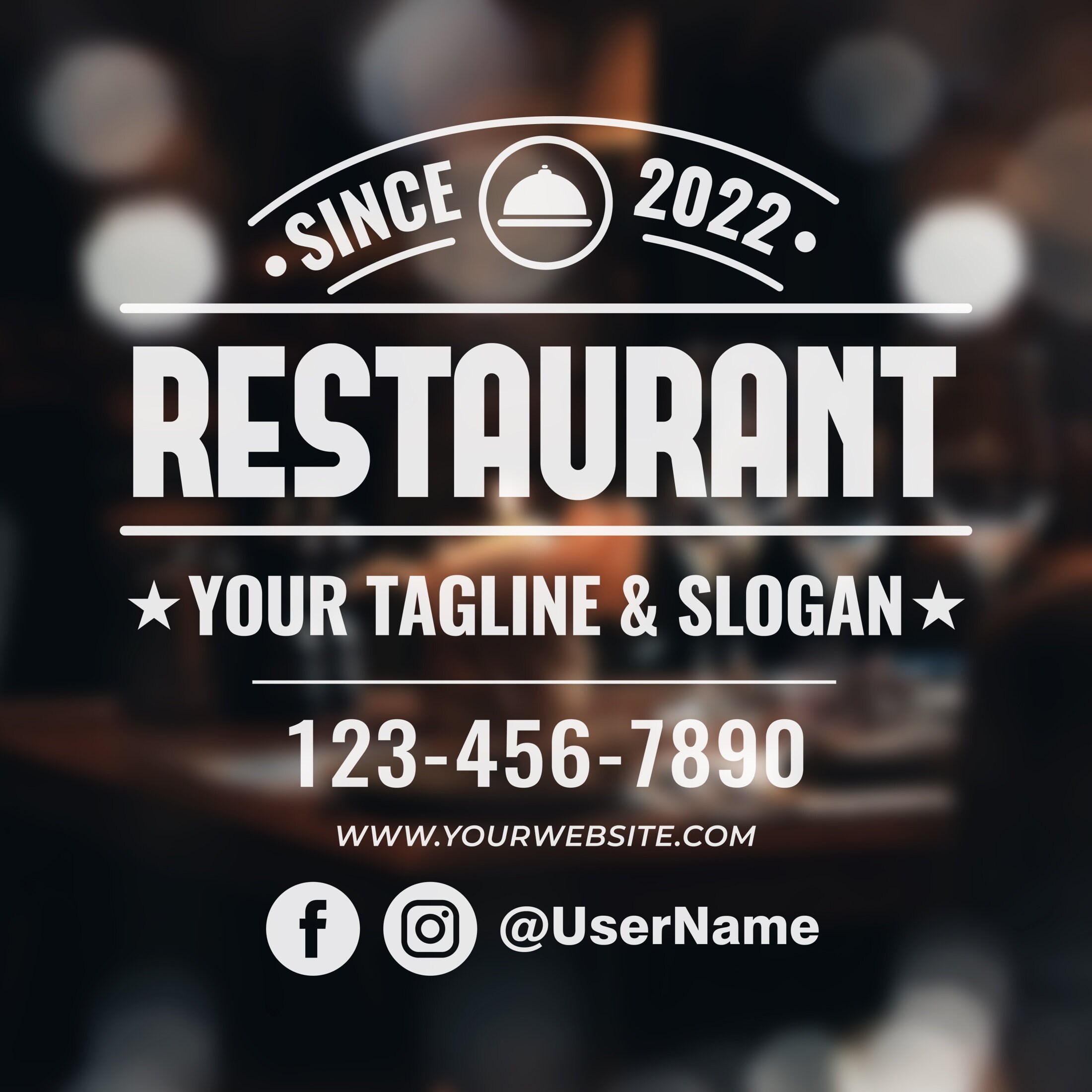 Custom Restaurant Window Decal, Custom Window Decal, Diner Bistro Name ...