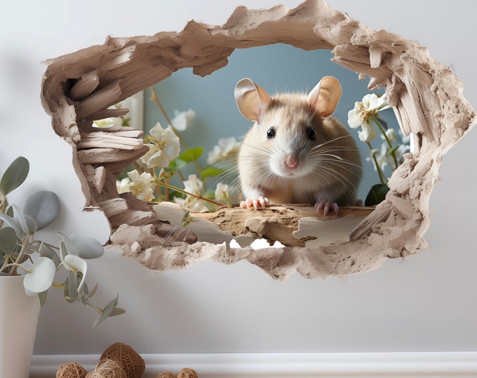 SALE Cupcake Party Mice Mouse Hole Wall Sticker Decal for Baseboard ...