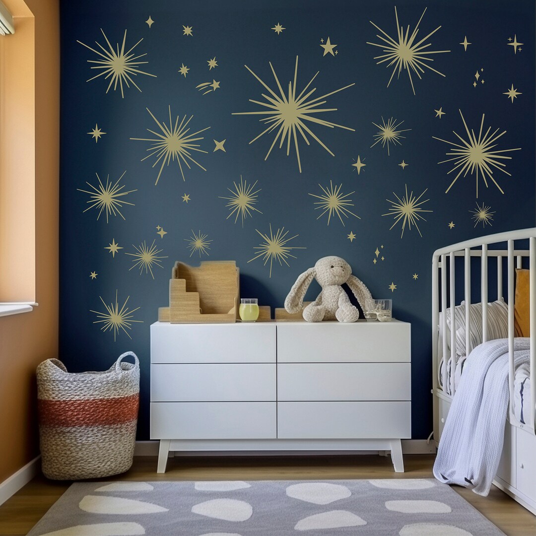 Vintage Starburst Wall Decals | Retro-inspired Stars | Stylish Home ...