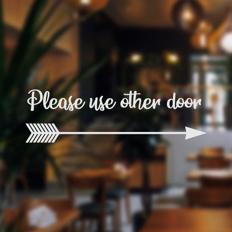 Please Use Other Door Vinyl Decal right or Left Arrow - Etsy