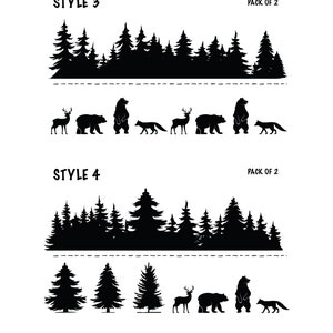 2-pack Pine Trees Vinyl Decal Wall Decal Sticker Mountain and Trees ...