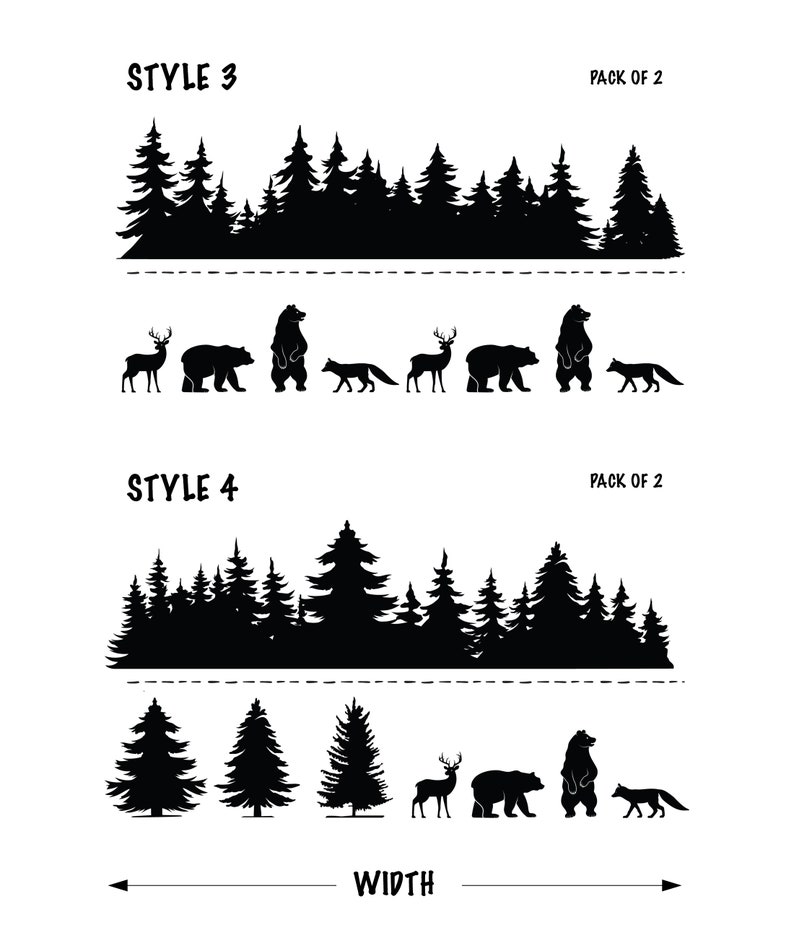 2-pack Pine Trees Vinyl Decal Wall Decal Sticker Mountain and - Etsy