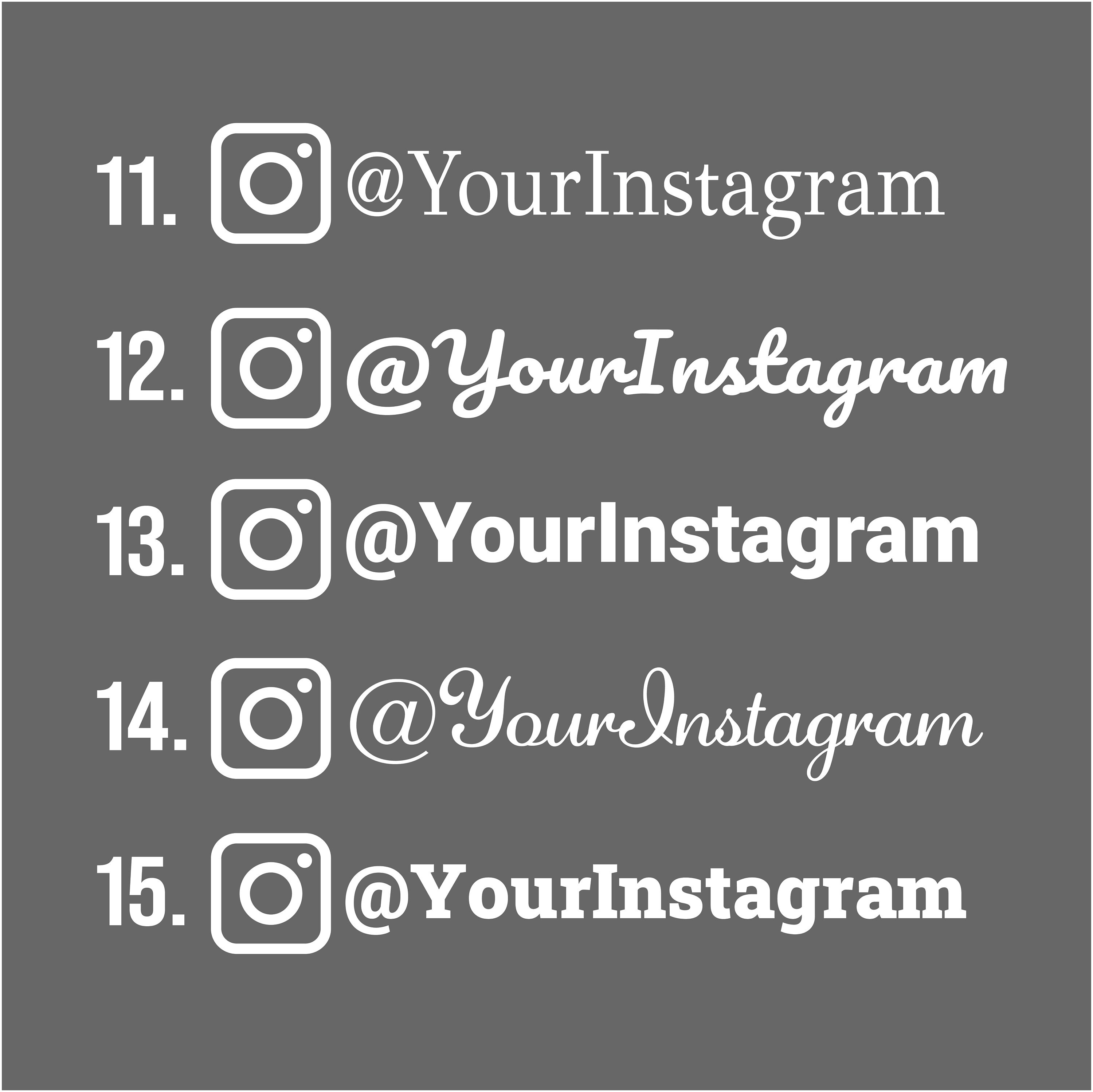 Custom Instagram Handle Car Window Vinyl Decal - Personalized Social ...