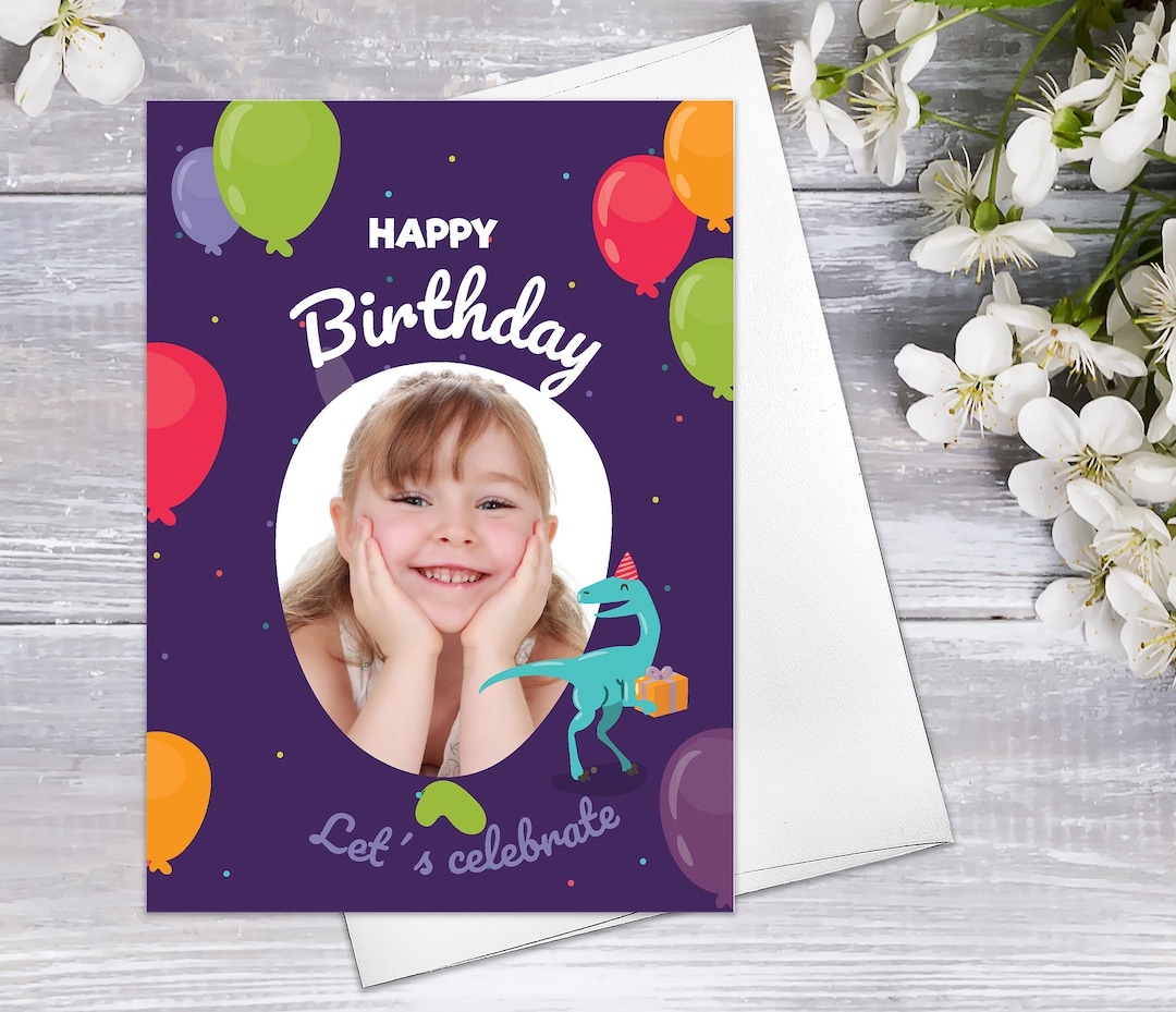 Design a Personalized Photo Birthday Card Children's Birthday Card ...