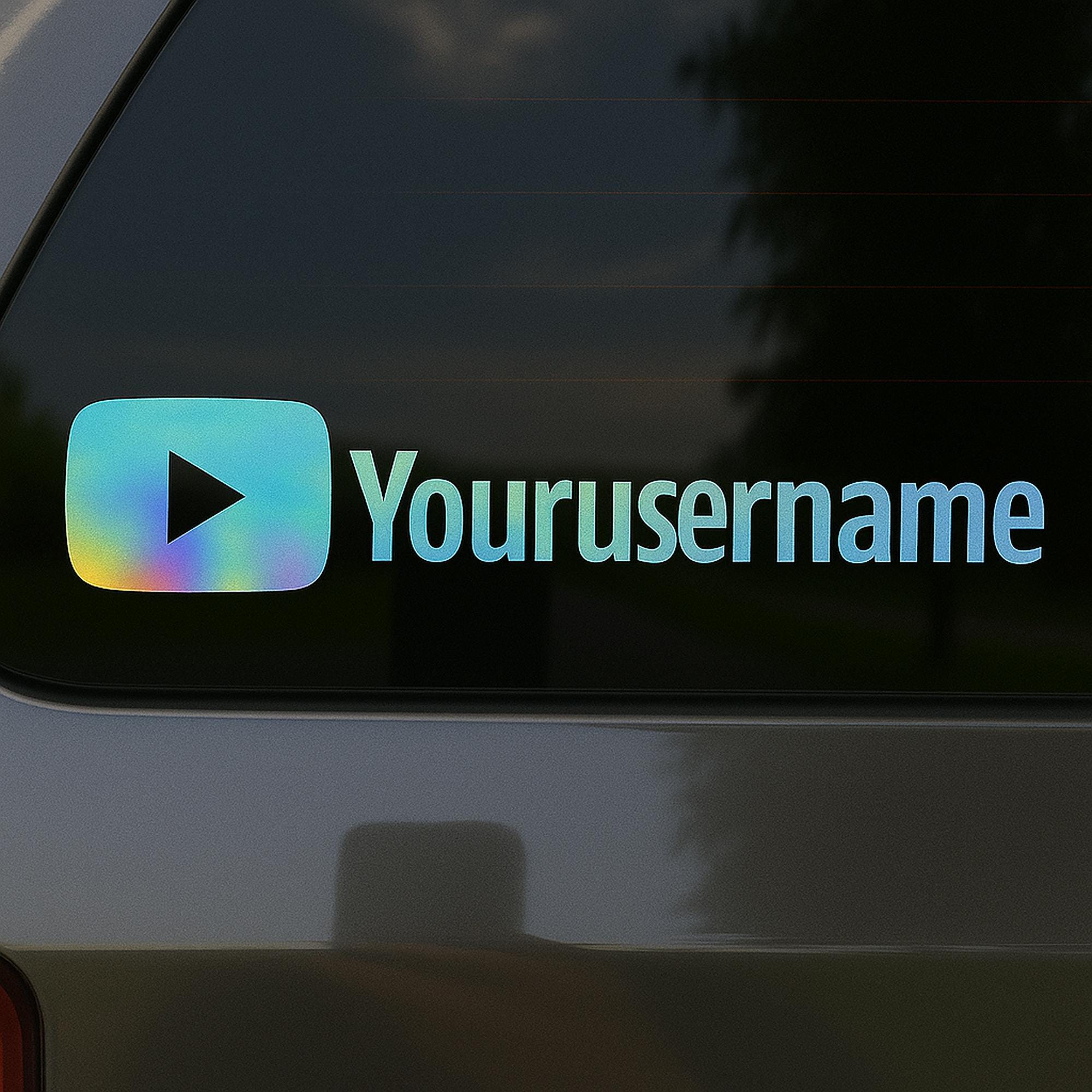 Custom Holographic Youtube Decal for Car Window – Personalized Handle ...