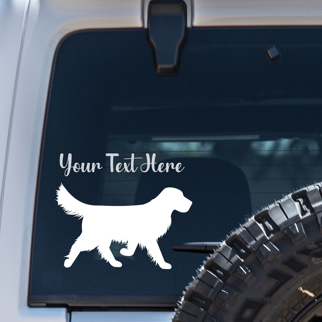 Golden Retriever Car Decal - Durable, Weatherproof Vinyl Dog Sticker ...