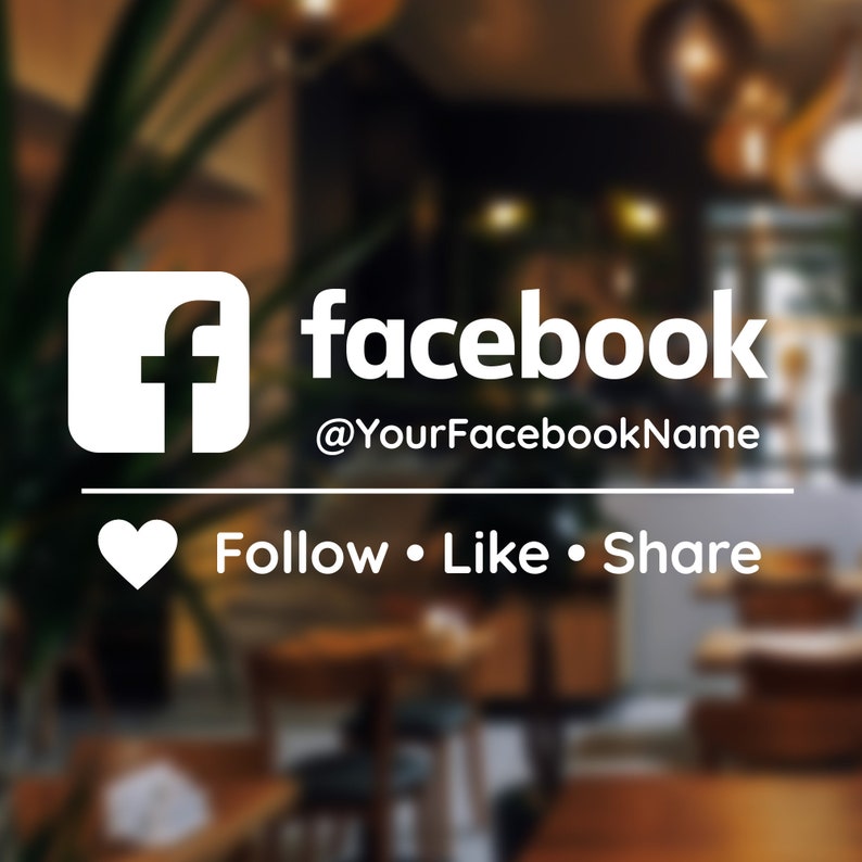Follow Us on Facebook Decal - Social Media Handle Decal - Personalized ...