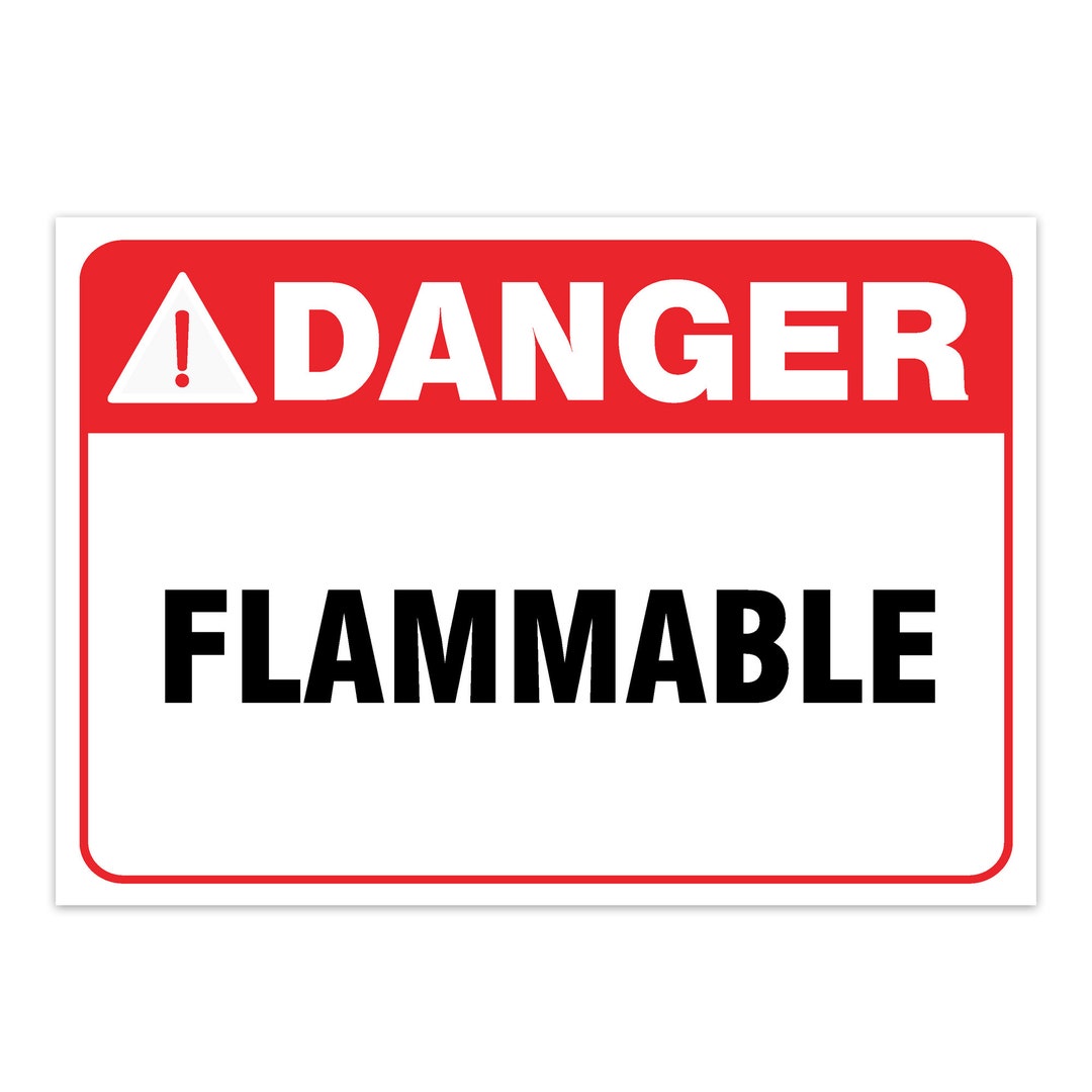 DANGER Flammable Sign Vinyl Decal, Workplace Safety Sticker - Etsy