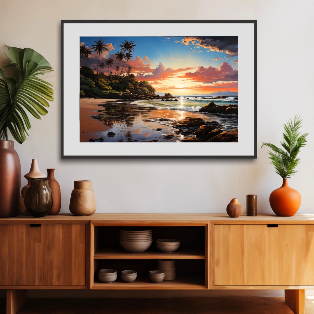 Hawaii Beach Art Print, Maui Island Gift, Beach Sunset Wall Art, Hawaii ...
